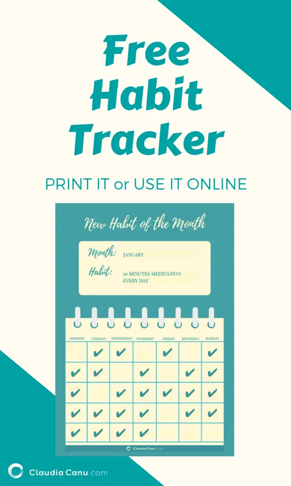 Habit Tracker, Printable Or Online. Start Today And Download It For Free